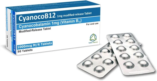 VITAMIN B12 CYANOCOBALAMIN High Strength 1000 Mcg (1Mg) Modified ...