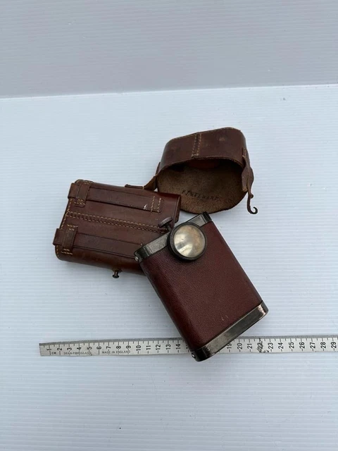 WW1 BRITISH OFFICERS Orilux Torch In Brown Leather Case Named With F.J ...