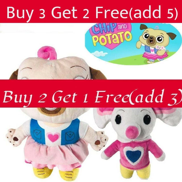 CHIP AND POTATO Pug And Mouse Plush Stuffed Animal Toy Doll Bedtime Kid ...