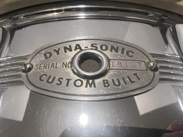 ROGERS SCRIPT BADGE Dyna-Sonic 14x5” Snare Drum, COB Early Serial, Don ...