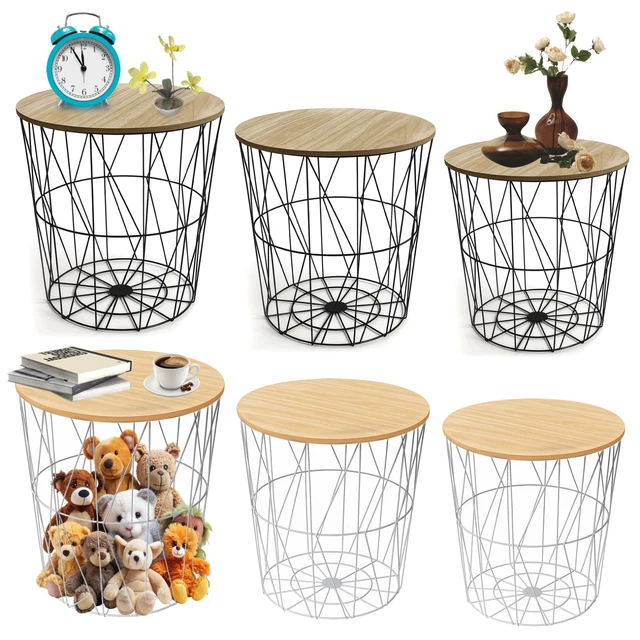 METAL WIRE TABLE Coffe Table Side Table End Table Storage Tody ...