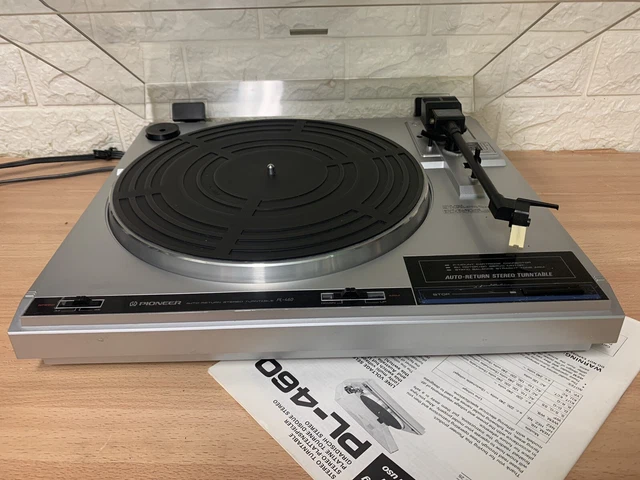 PIONEER PL-460 PIATTO GIRADISCHI BELT DRIVE STEREO TURNTABLE + Manuale ...