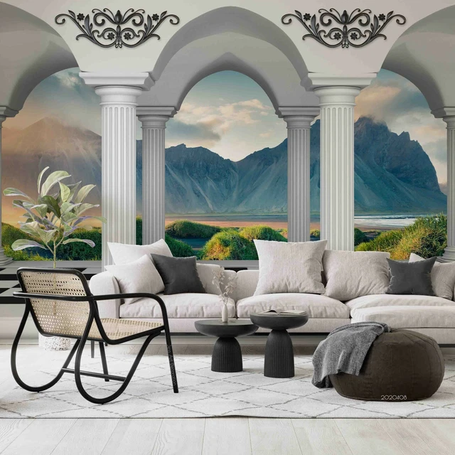 3D ROMAN COLUMN Landscape Wallpaper Wall Mural Removable Self-adhesive ...