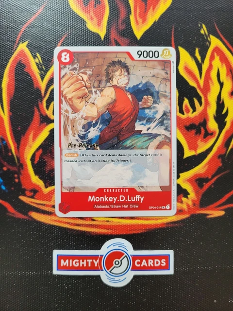 ONE PIECE CARD Karte Monkey D. Luffy OP04-014 UC Pre Release Non Holo STAMP EUR 29,99 - PicClick DE
