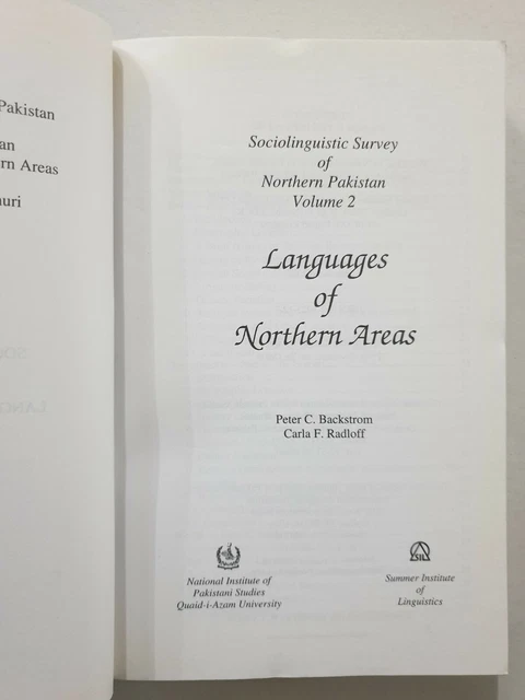 BACKSTROM, PETER C: Languages Of Northern Areas Pakistan. 2002 ...