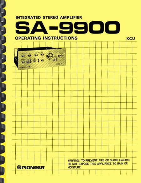 PIONEER SA-9900 STEREO Amplifier OWNER'S MANUAL and Brochure £15.77 ...