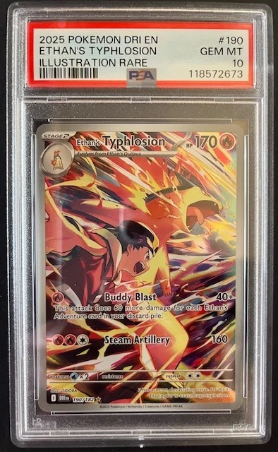 2025 POKEMON DRI En-Destined Rivals Illustration Rare Ethan's Typhlosion Psa 10 $154.06 ...