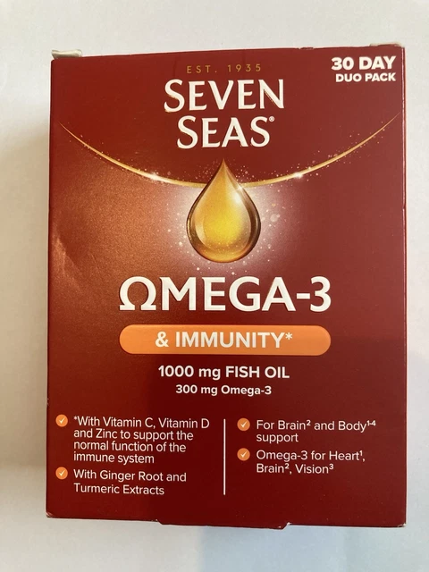 SEVEN SEAS - Omega-3 & Immunity - 30 Day Duo Pack - 60 Tablets - Exp 01 ...