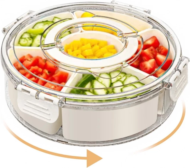 PARTY DIVIDED SNACK Plate Appetizer Serving Platter Nuts Dish Food ...