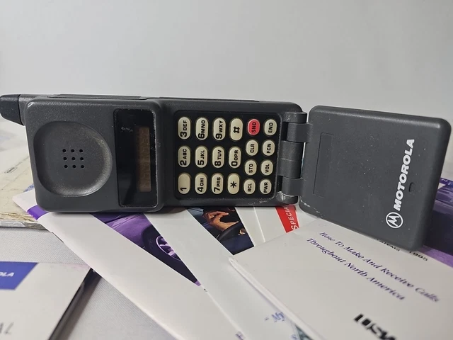 VINTAGE MOTOROLA MICRO TAC Lite Flip Cell Phone US WEST Cellular w ...