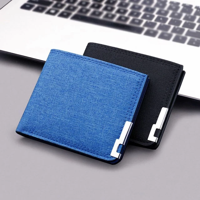 SOLID COLOR BI-FOLD Men Short Wallets ID Card Holders Small Wallet Coin ...