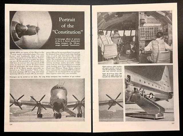 LOCKHEED R6V CONSTITUTION 1948 pictorial US Navy flying transport BuNo ...