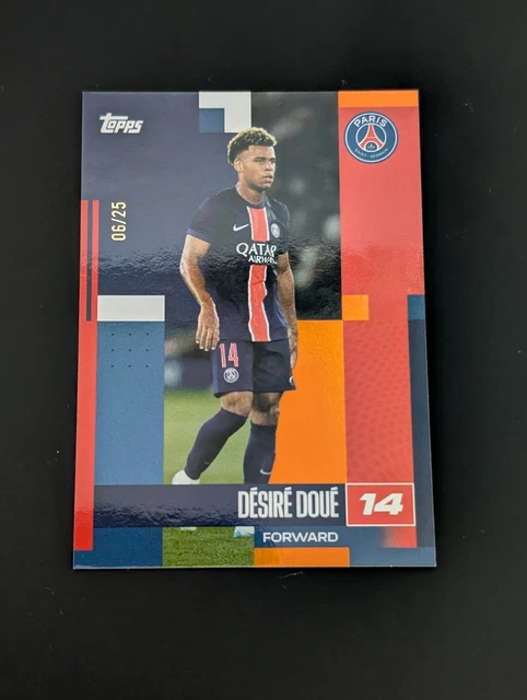 DÉSIRÉ DOUÉ /25 Orange RARE 2024/25 Topps PSG Team Set #13 EUR 1,00 - PicClick FR