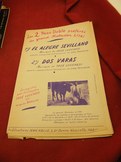 & SPARTITO PASO Doble El Alegre Sevillano da Spalla Varas José Lucchesi ...