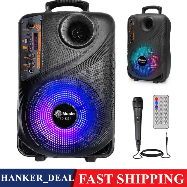 8& WIRELESS BLUETOOTH Speaker Karaoke Mic Party Outdoor Subwoofer TWS FM Remote £26.99 - PicClick UK