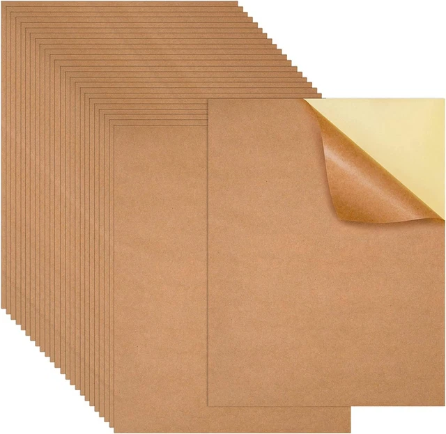 KRAFT STICKER PAPER Labels,Full Sheet Printable Sticker Letter Paper ...