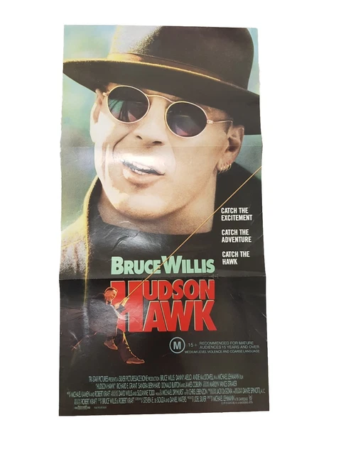 ORIGINAL HUDSON HAWK Bruce Willis Movie Poster 68cm x 34cm $10.00 ...
