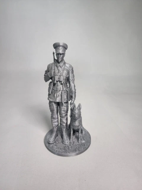 1:16 WW2 GERMAN Soldier Figure with German shepherd, Silver Color ...