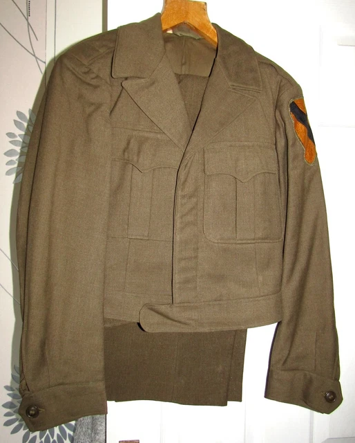 WW2 U.S. ARMY 1st CAVALRY DIVISION ‘IKE’ JACKET & TROUSERS UNIFORM c/w ...