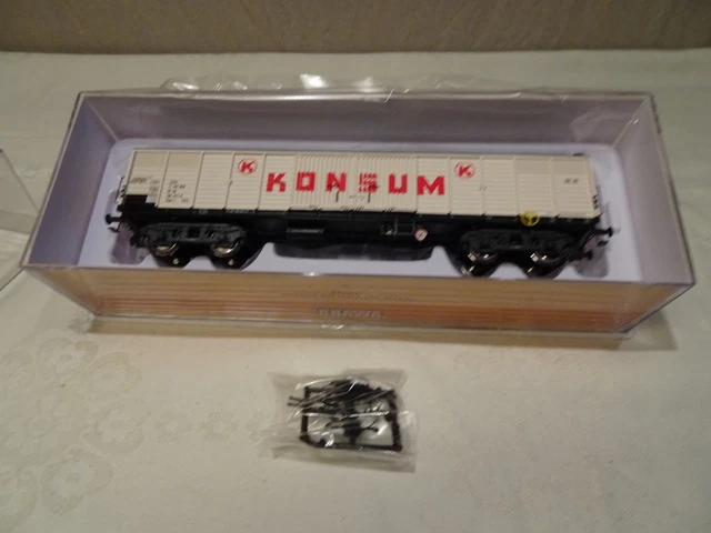 BRAWA 50412, GED. Güterwagen Gags-v " Konsum ",DR, Ep.IV, Neu, HO, TOP ...