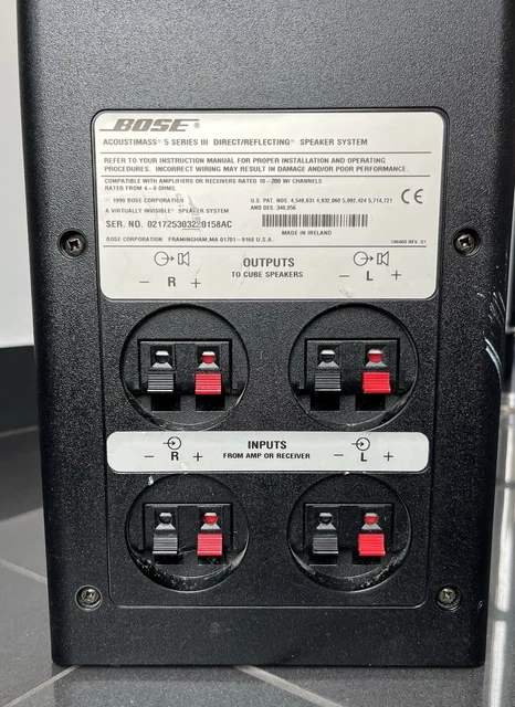 BOSE ACOUSTIMASS 5 Series III Speaker System Subwoofer 2 Double Cubes £ ...