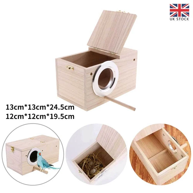 WOODEN BIRD BREEDING Box Cage Nesting House Love For Parrot Budgie ...