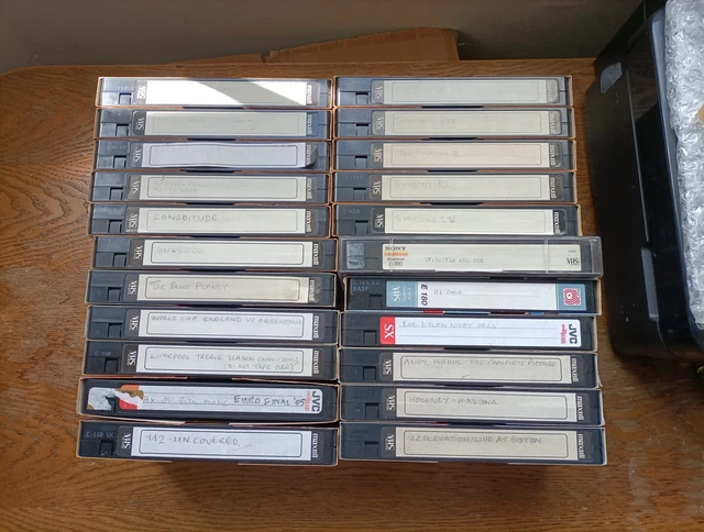 22 USED RECORDED Archive VHS Tapes Animated Sitcom Nature Concerts ...
