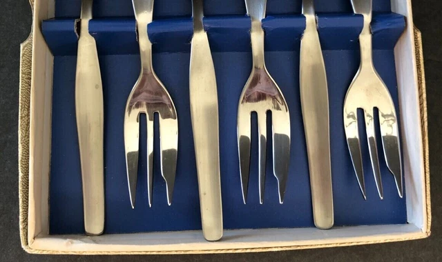 VINTAGE VINERS INTERNATIONAL Empire Stainless Steel Cake Forks Set of 6 ...