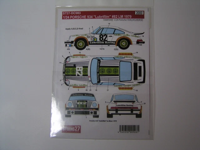 DECALS STUDIO 27 1/24 Porsche 934 von Tamiya, Heller oder Italieri EUR ...