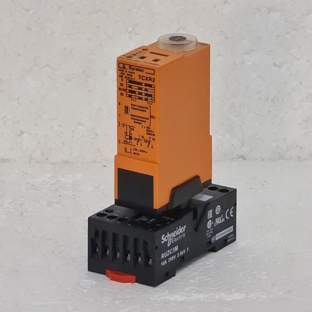 SYRELEC TCXR2 TIME Delay Relay + Schneider RUZC3M £71.22 - PicClick UK