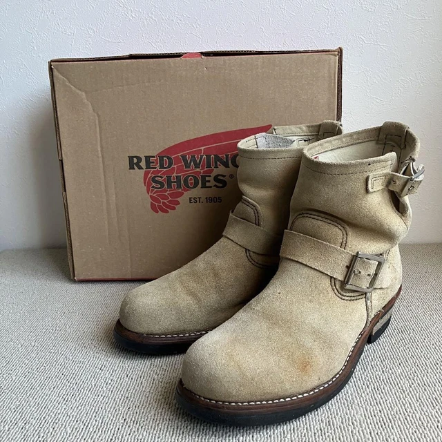 RED WING SUEDE Boots 2965 Short Engineer Boots SizeUS:8D Beige 008405K ...
