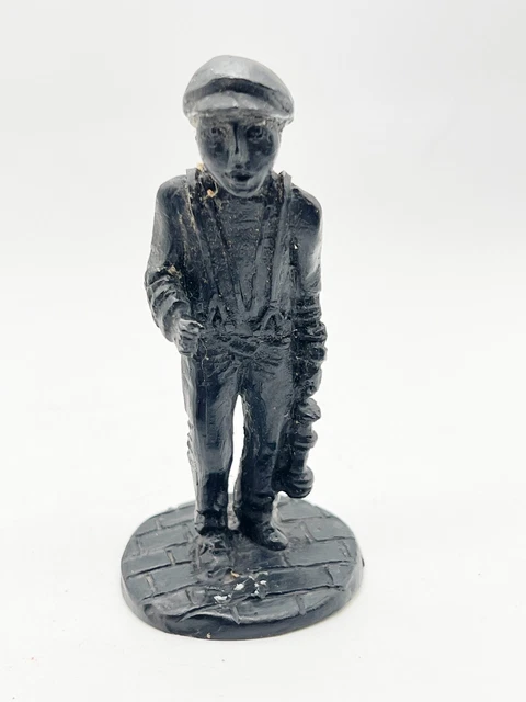 VINTAGE CLASSIQUE COAL Miner Figurine Figure Ornament Made With Real ...