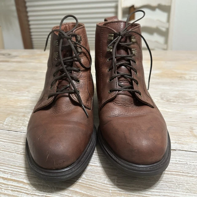 H. S. TRASK Leather Chukka Ankle Lace Up Boots Brown Men's Size 8 USA £ ...