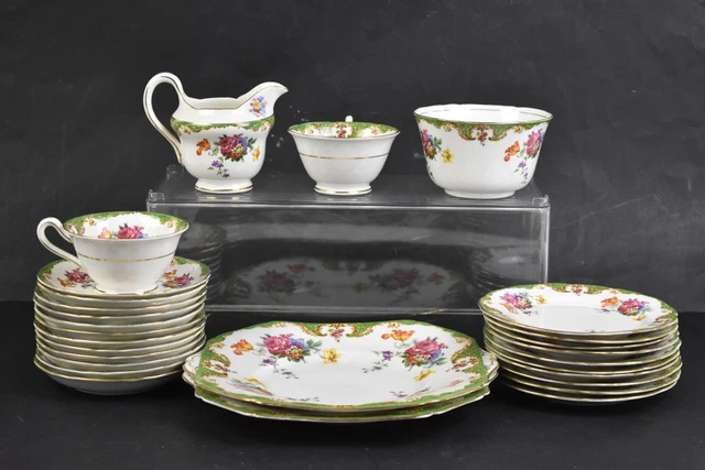 LAWLEY'S REGENT ST Bone China Tea Set 28 Pieces Vintage Floral Pattern ...