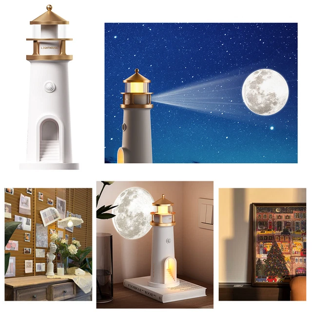 SMALL NIGHT LIGHT Decorative Lighthouse Projection Light for Living ...