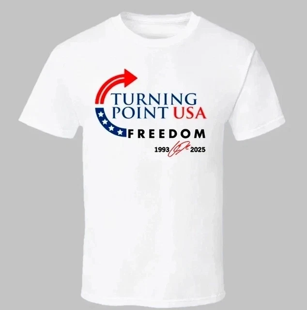 FREEDOM TURNING POINT USA 1993 - 2025 Charlie Kirk T-Shirt S-5XL £16.92 ...