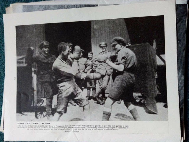 XM8 EPHEMERA WW1 world war one Picture 1916 boxing match Britain France ...