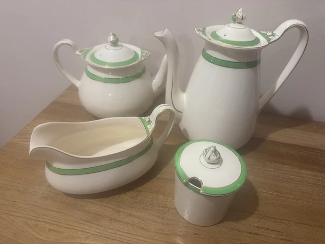 VINTAGE SOLIAN WARE 4 Piece Queens Green Soho Pottery Cobridge England ...