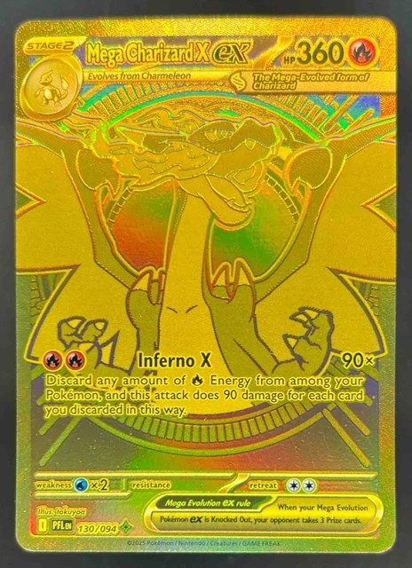 2025 POKEMON PHANTASMAL Flames Mega Charizard X ex Hyper Rare #130/094 ...