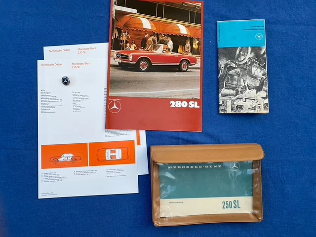 MERCEDES BORDMAPPE + Betriebsanleitung 250 SL + Prospekt Cabriolet Top ...