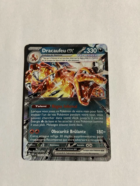 CARTE POKÉMON DRACAUFEU EX 125/197 Flammes Obsidiennes Française ...