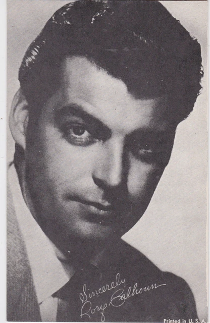 EXHIBIT CO. ARCADE ACTOR CARD 1950's RORY CALHOUN!! RARE, POPULAR CARD ...