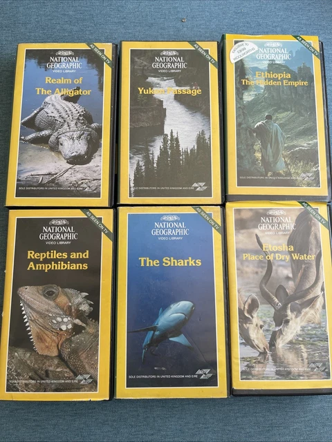 NATIONAL GEOGRAPHIC X 6 bundle VHS Video Tape - Sharks, Alligator ...