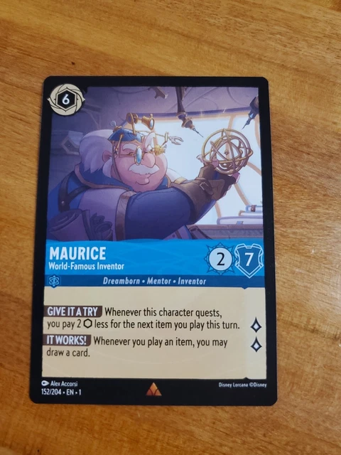 MAURICE WORLD-FAMOUS INVENTOR 152/204 Non Foil Rare Disney Lorcana NM ...