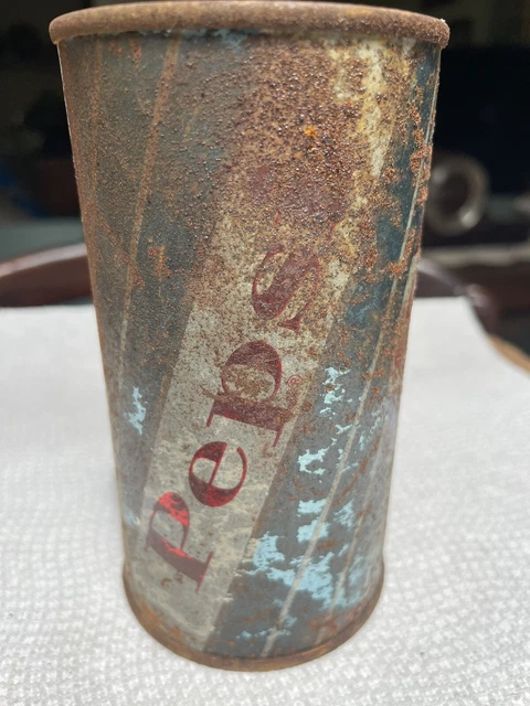 PEPSI FLAT TOP can 1950s rusty vintage old vanity lid flattop $2.25 ...