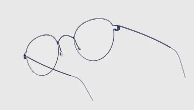 LINDBERG EYEGLASSES RIM model Bo Matt Dark Blue Front & Temples Size 45 ...