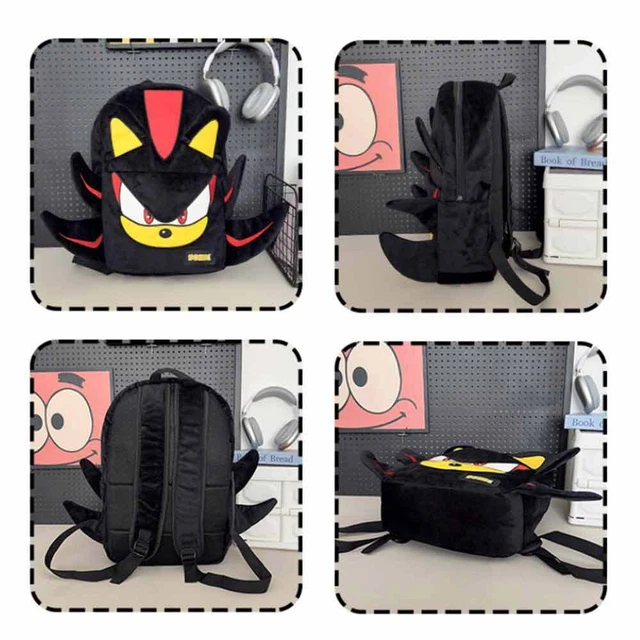 SONIC SHADOW THE Hedgehog Plush Bag Backpack for Kids Cartoon Black Bag ...