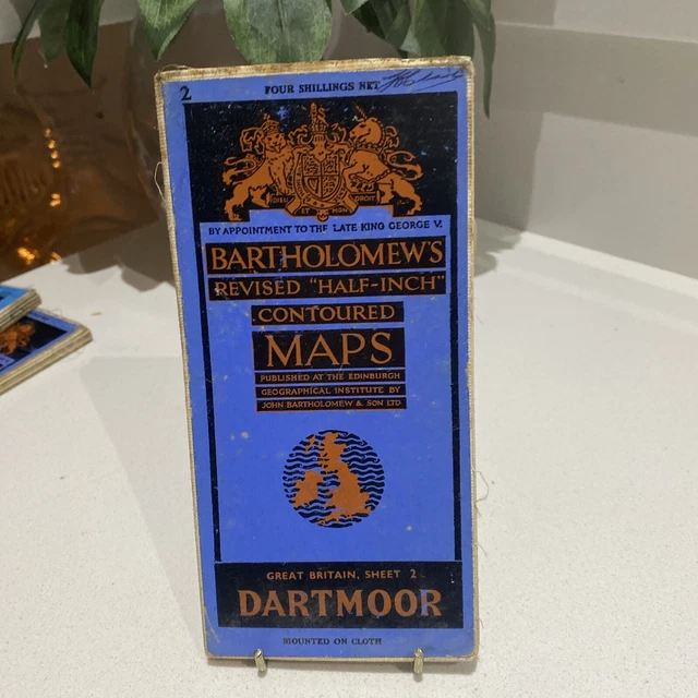 EXMOOR BARTHOLOMEW'S REVISED Half-Inch Contoured Cloth Map Sheet 3 4 ...