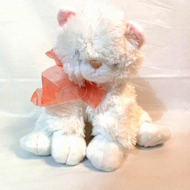 2005 TY CLASSIC Stuffed Kitty Cat 12” Long Hair White Persian Destiny ...