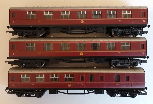 HORNBY LMS STANIER Coaches x3 R433, R434 £9.99 - PicClick UK